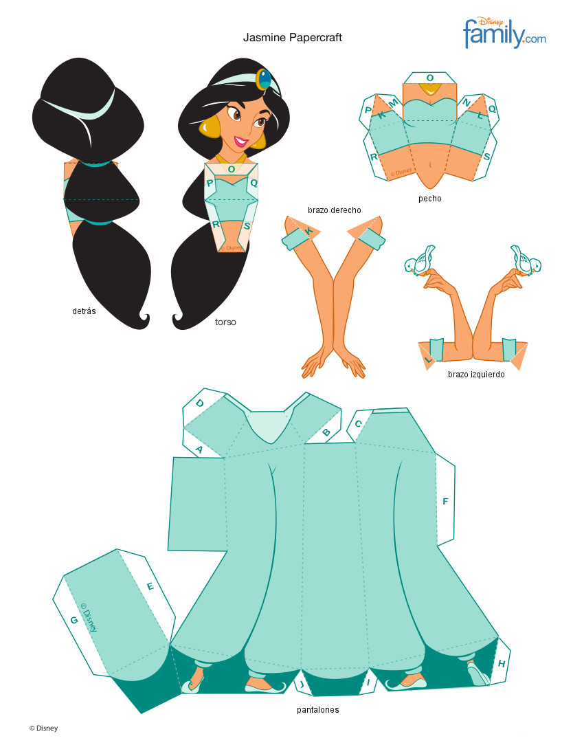 Crea tus Princesas Disney favoritas con Papercraft recortable - Tus ...